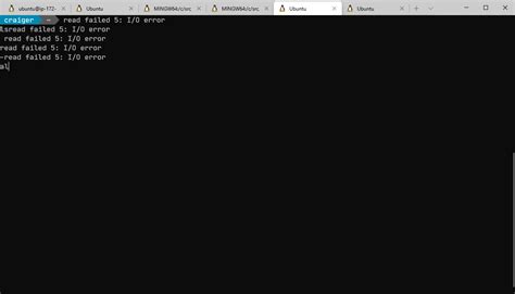 Wsl Terminal Read Failed I O Error When Opening A File With A