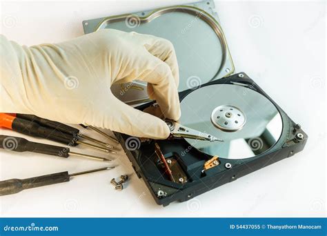 Check Hard Disk Drive By Hand Stock Image Image Of Drive Media