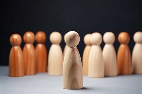 Premium AI Image A Wooden Doll That Different And Standing Out From