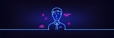 Man Line Icon User Or Businessman Person Sign Neon Light Glow Effect