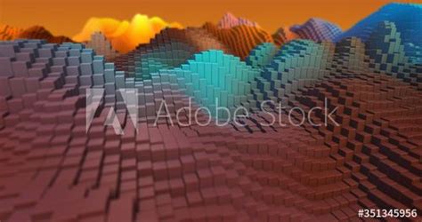 Colorful 3d Rendering Blocks Geometric Structure Shape Composition
