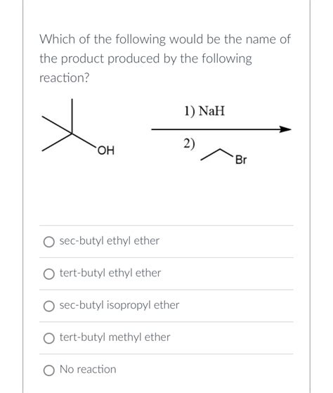 Solved Which Of The Following Would Be The Name Of The