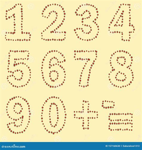 A Set Of Digits From Zero To Nine Plus And Minus Signs Equally