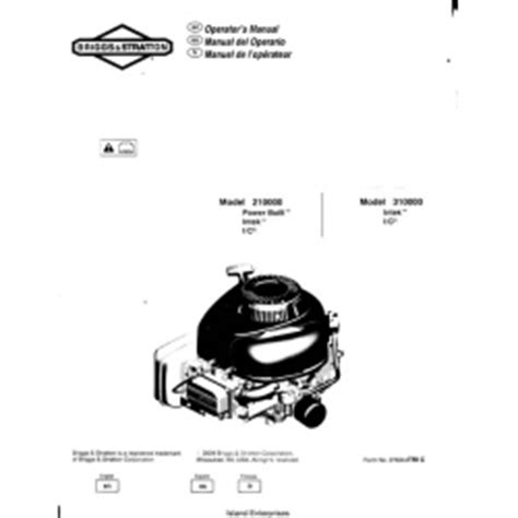 Briggs Stratton Power Built Intek Operator S Manual