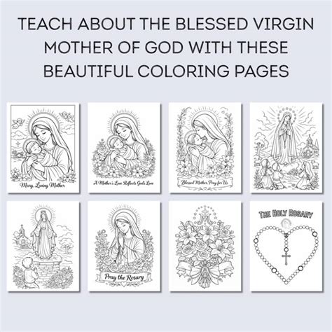Blessed Virgin Mary Coloring Pages Catholic Mother Mary Activity