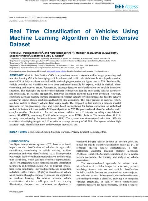 Pdf Real Time Classification Of Vehicles Using Machine Learning