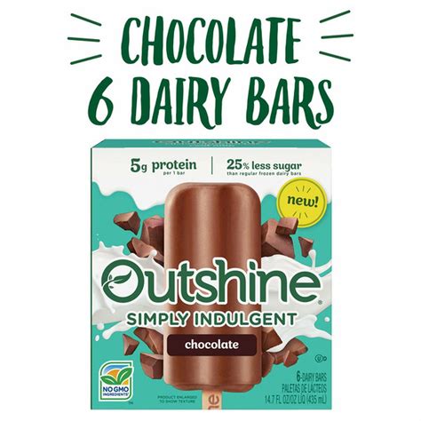 Outshine Simply Indulgent Chocolate Frozen Dairy Bars 6 Count 147 Fl