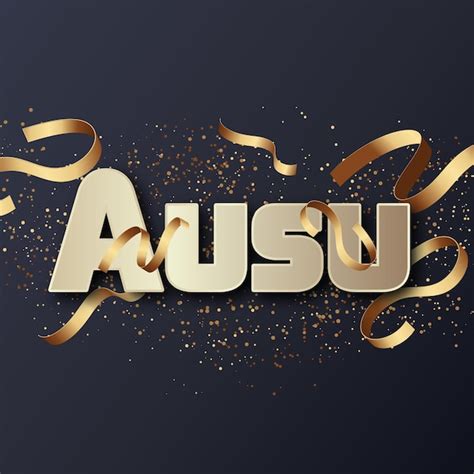 Premium Photo Ausu Text Effect Gold  Attractive Background Card
