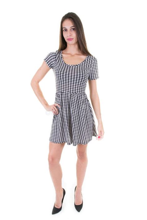 Integral De Modelo Hermoso De La Muchacha En Vestido Casual Del Verano