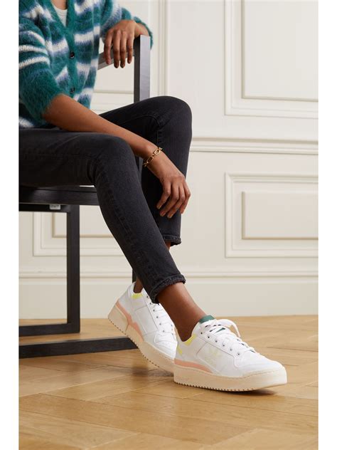 أبيض حذاء سنيكرز Forum Bold من الجلد Adidas Originals Net A Porter