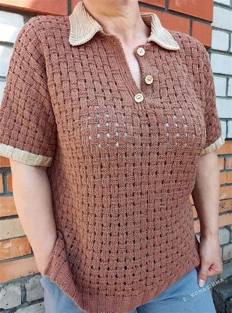 7 джемперов с воротником поло спицами схемы узоров