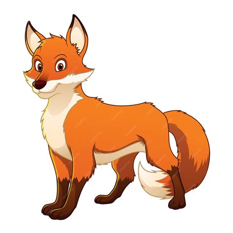 Ilustración animal de dibujos animados de zorro rojo | Vector Premium