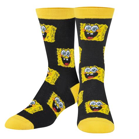 Crazy Socks Womens Cartoons Spongebob Heads Crew Socks Novelty Silly 90s
