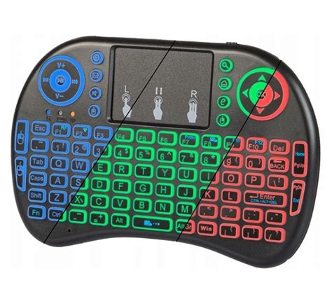 Mini GHz Wireless Keyboard RGB LED Backlight Touchpad PC Sordan