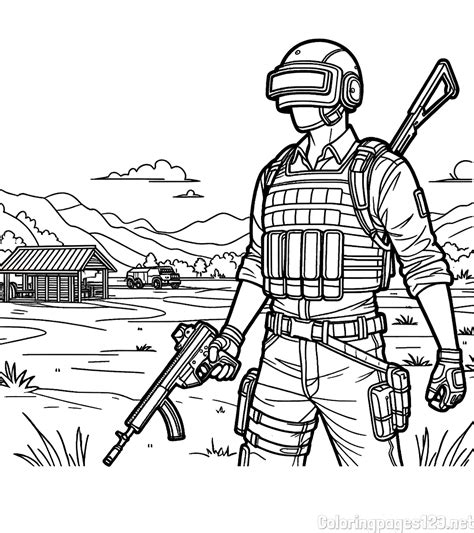 PUBG Coloring Page