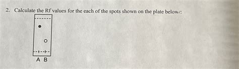 Calculate The Rf Values For The Each Of The Spots Chegg