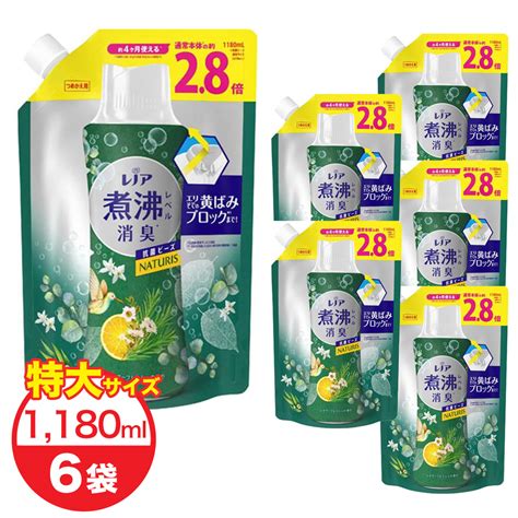 【楽天市場】レノア 煮沸レベル 消臭抗菌ビーズ ナチュリスシャワーフレッシュ 詰替 1180ml 6袋入 送料無料 雑貨：peiv
