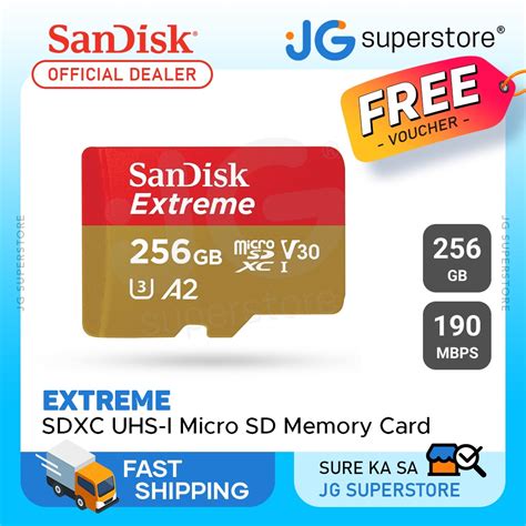 Sandisk Extreme Micro Sd Card 256gb Uhs I Sdxc Class 10 190mbs Read