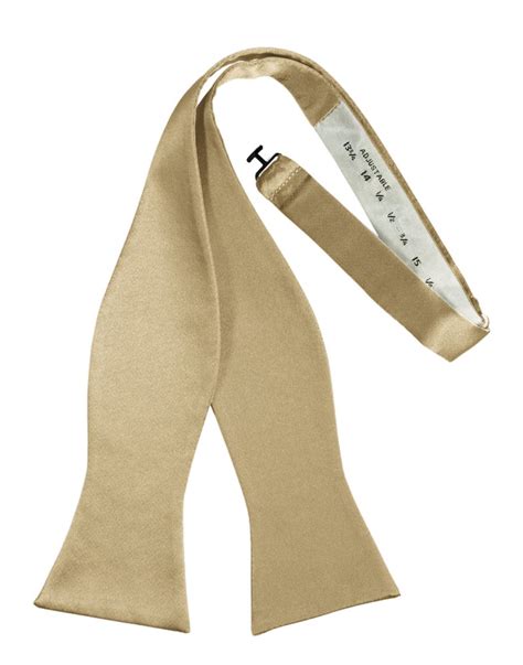 Golden Self Tie Satin Bow Tie Rental Neckwear