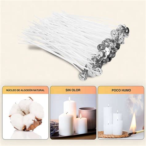 Pack de 100 Mechas para velas con arandela máxima calidad