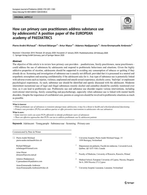 How Can Primary Care Practitioners Address Substance Use By Adolescents