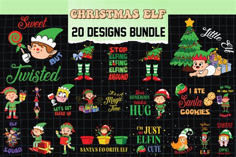 Christmas ELF Bundle SVG 20 Designs Graphic By Graphistic Creative