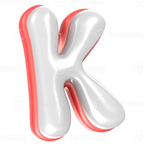 K Font Red And White 3d Rendering 49770346 Png