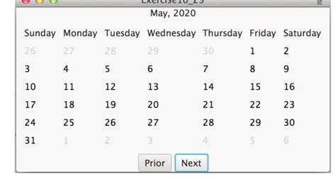 Write A Program That Displays The Calendar For The Chegg