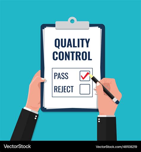 quality control report form with pass or reject vector image