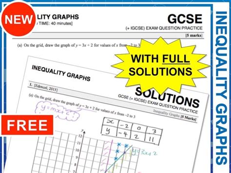 Gcse 9 1 Exam Question Practice Inequality Graphs By Maths4everyone