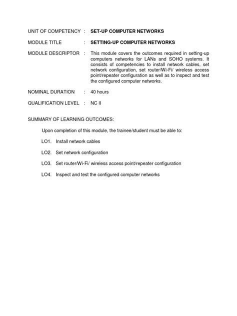 Set Up Computer Networks Setting Up Computer Networks Pdf Wi Fi