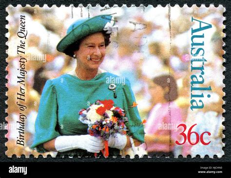 Australien CIRCA 1987 Eine Gebrauchte 36 Cent Briefmarke Aus Australien Zeigt Ein Portrait