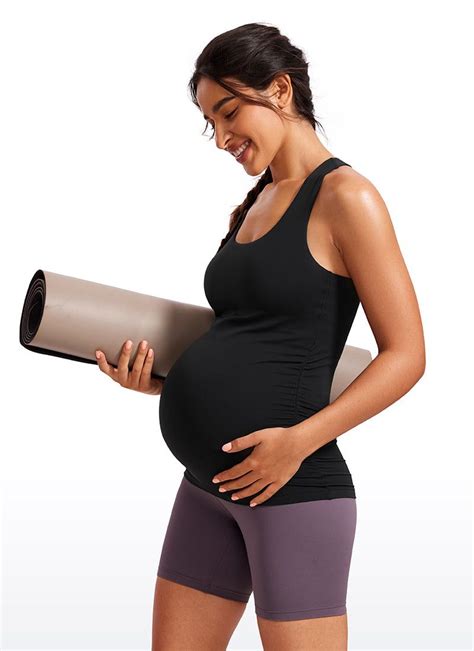 Butterluxe Racerback Maternity Tank Ruched Sides In 2024 Maternity