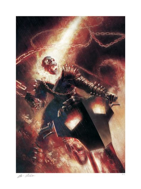Ghost Rider Ghost Rider Fine Art Print By Marco Mastrazzo And Sideshow Collectibles Popcultcha