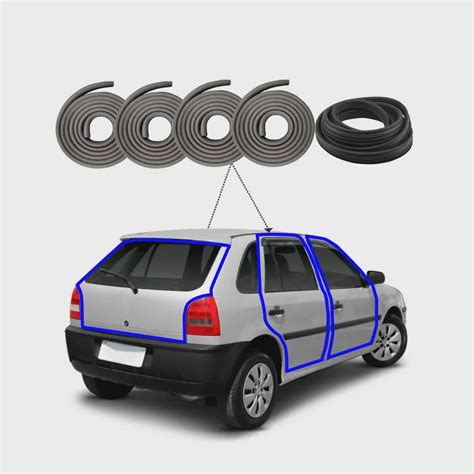 Kit Borrachas Cinza 4 Portas E P Malas Gol Parati G2 G3 G4 Submarino