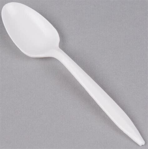 EaMaSy Party Medium Weight White Plastic Teaspoon D C Mid Heavy Cutlery Ideal