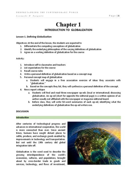 Lesson 11 Defining Globalization New Pdf Globalization Trade