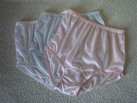 Silky Virgin White Sheer Nylon Full Cut Panties Vintage Mushroom Gusset