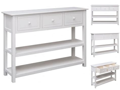 Vidaxl Anrichte Sideboard Weiß 108x30x76 Cm Massivholz Paulownia