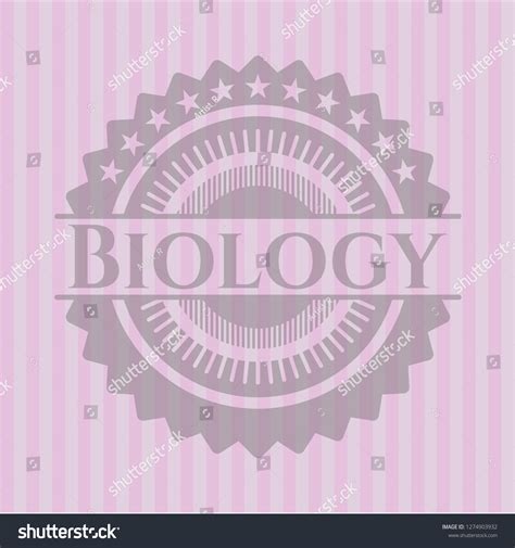 Biology Badge Pink Background Stock Vector Royalty Free Shutterstock