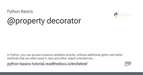 Property Decorator Python Basics 2510