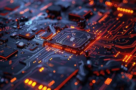 Techinspired Electronic Circuit Board Pattern For Background Design Premium Ai Generated Image