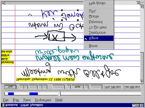 Dynomite Notebook Page Showing Ink Properties And Audio Highlighted Ink