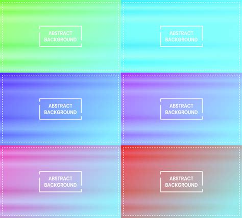 Six Sets Of Pastel Blue Gradient Abstract Background With Horizontal Shine Blur Modern And
