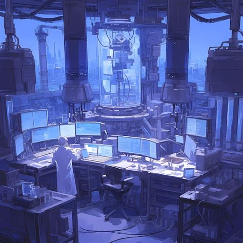 future visionary in hightech lab premium ai generated image