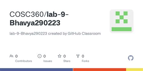 GitHub COSC Lab Bhavya Lab Bhavya Created By GitHub Classroom