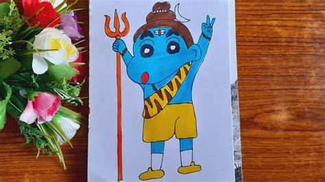 How To Draw Shinchan As Bhola Baba Shinchan Drawing Shinchan Bholenath Shinchanlover Bhola