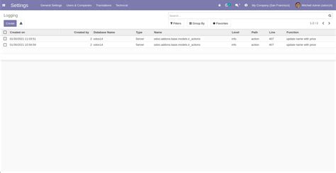 How To Add Log Messages From UI In Odoo
