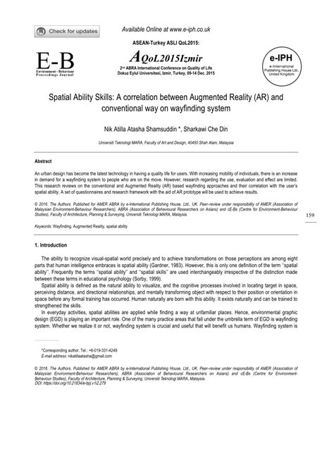 Pdf Spatial Ability Skills A Correlation Between Augmented Reality Ar And Conventional Way