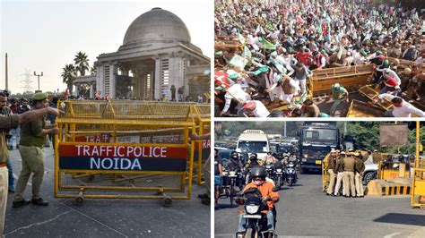 Up Farmers Halted At Noida Border During March To Delhi Protests Spark